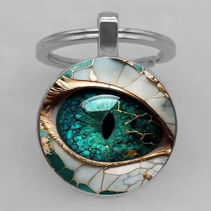 Retro Creative Keychain Emerald Green Owl Eye Keychain Forest Spirit ...