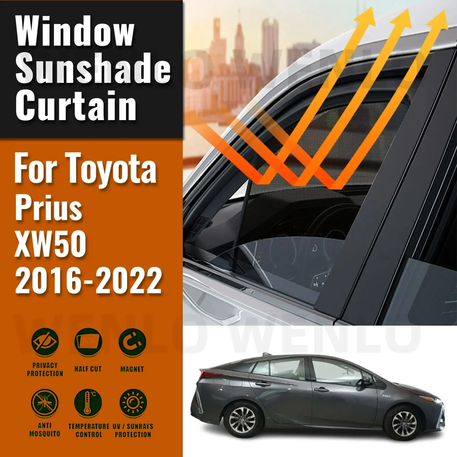 For Toyota Prius XW50 2016-2022 Side Window Sun Shade Visor Magnetic ...