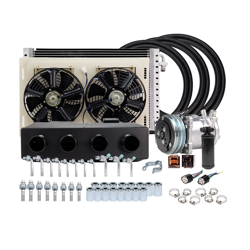 Kit de compresor de radiador de aire acondicionado, evaporador de 12V y ...