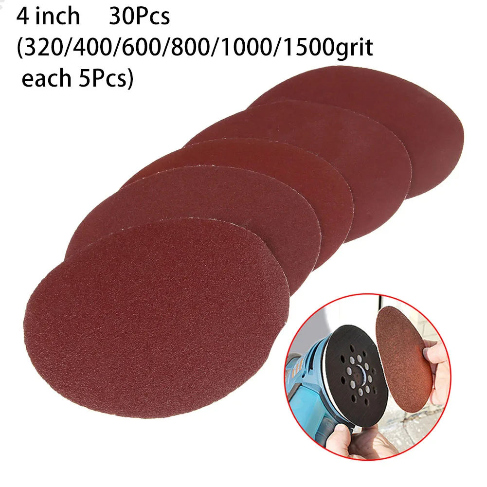 30pcs-4-100mm-Sander-Disc-Flocking-Sandpaper-320-400-600-800-1000-1500 ...