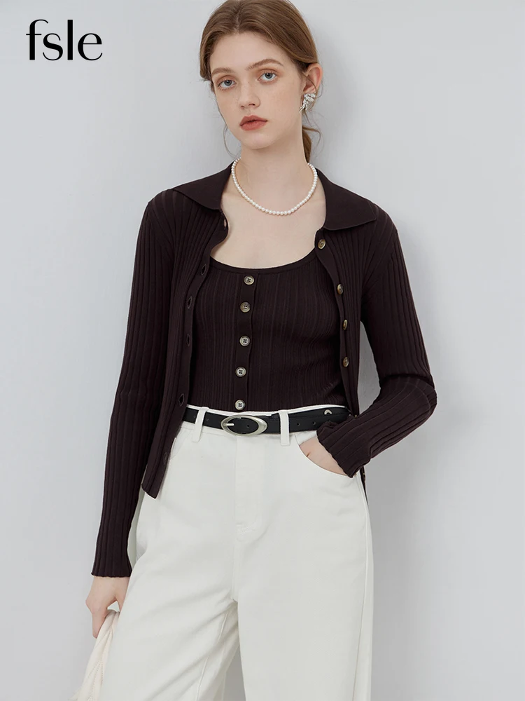 FSLE-Elegant-Style-Commuter-Two-piece-Knitted-Small-Cardigan-for-Women ...