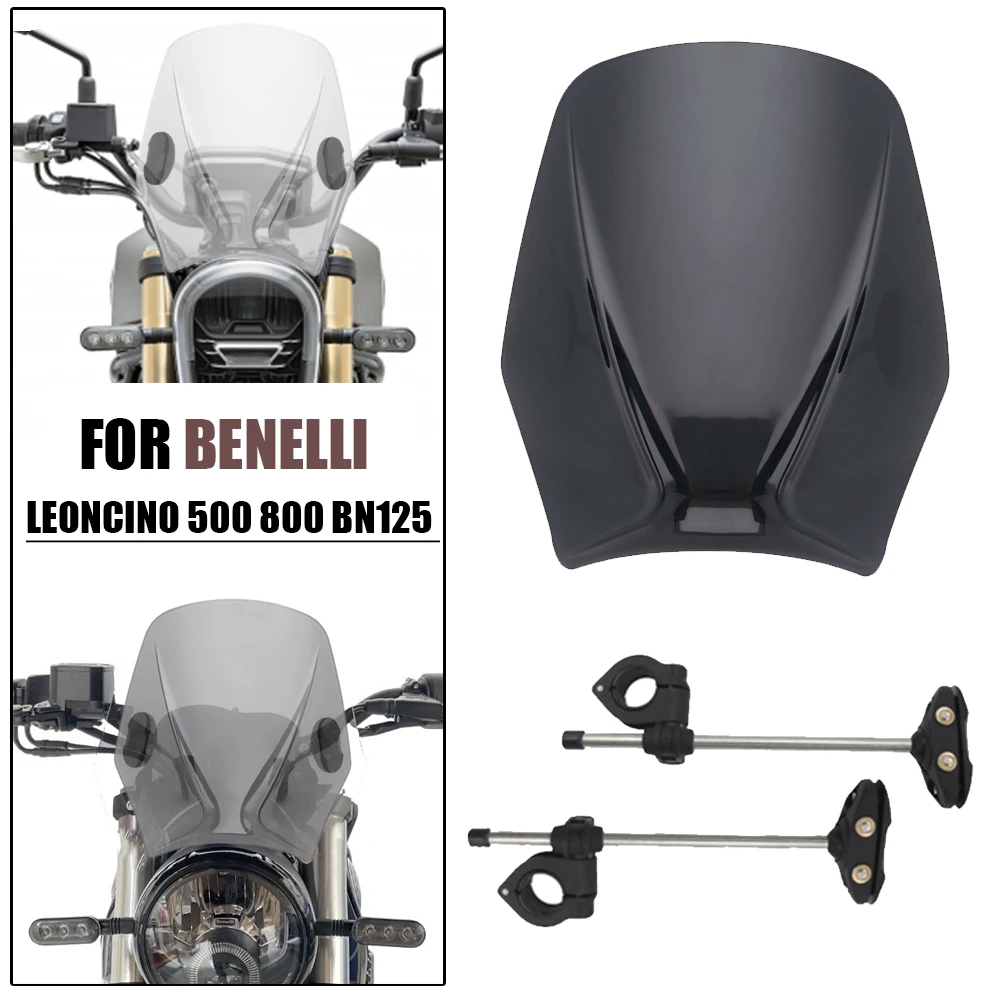 Motorcycle-Wind-Deflector-Screen-Windshield-With-Universal-Bracket-For ...