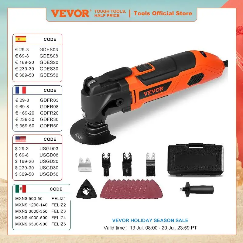 VEVOR-Multitool-Oscillating-Tool-Corded-2-5-Amp-11000-22000-OPM-6 ...