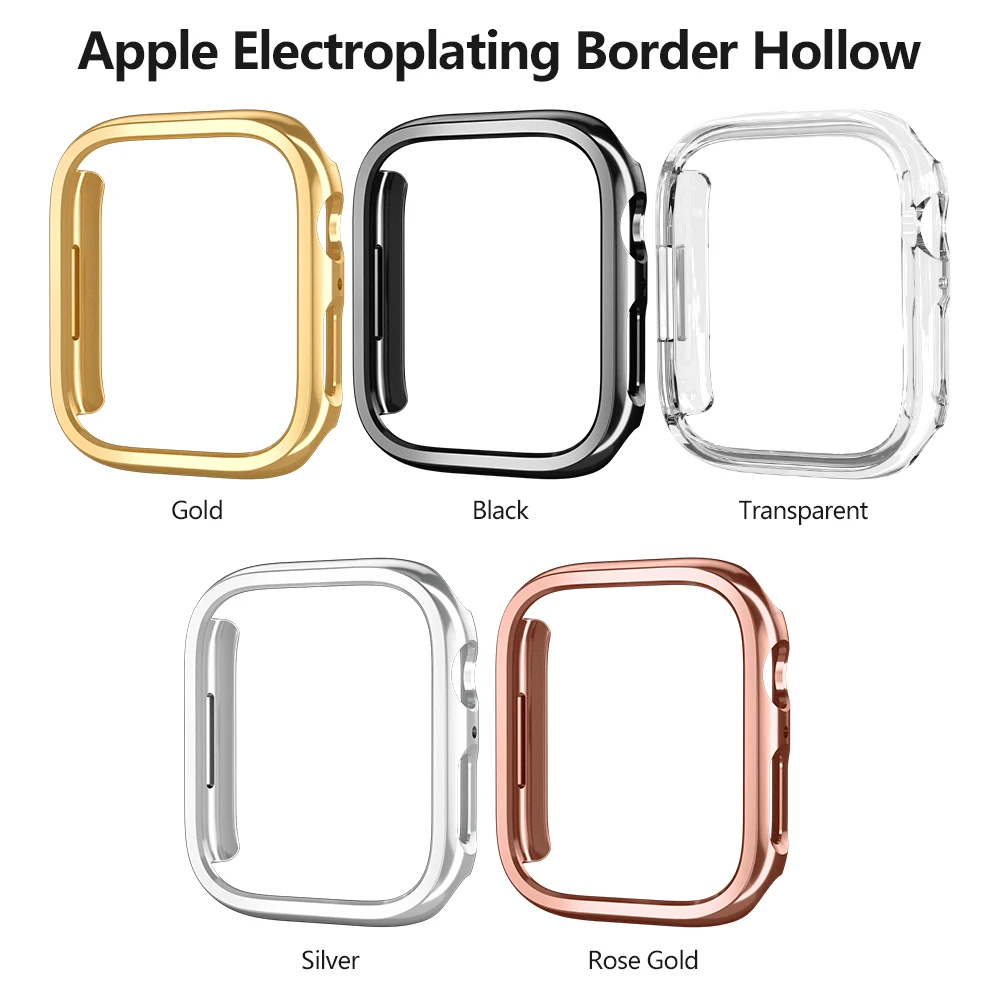 For-Apple-Watch-45mm-41mm-38mm-42mm-40mm-44mm-Plated-Skeleton-Cover ...