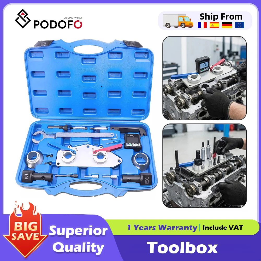 Podofo Engine Timing Tool Kit with Storage Box for VW Audi Skoda 1.5L ...