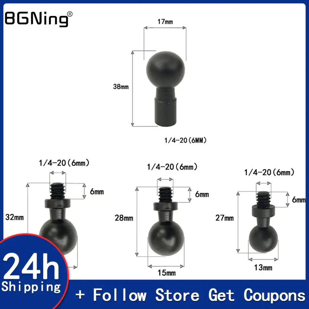 13mm-15mm-17mm-20mm-25mm-Ball-Head-Mount-1-4-Screw-Adapter-for-Gopro ...