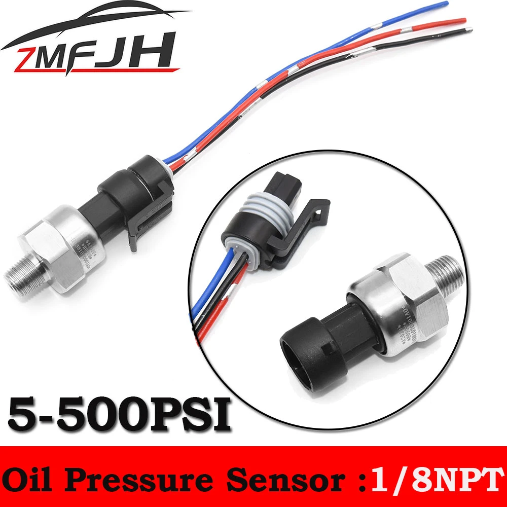 5V 1/8NPT Oil Fuel Air Pressure Transducer Transmitter Sensor Stainless ...