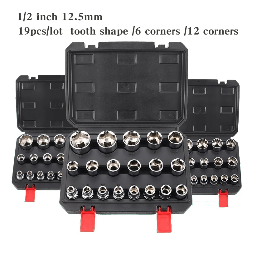 1/2" inch 12.5mm Square Drive Socket Bit Ratchet Wrench Socket Power ...