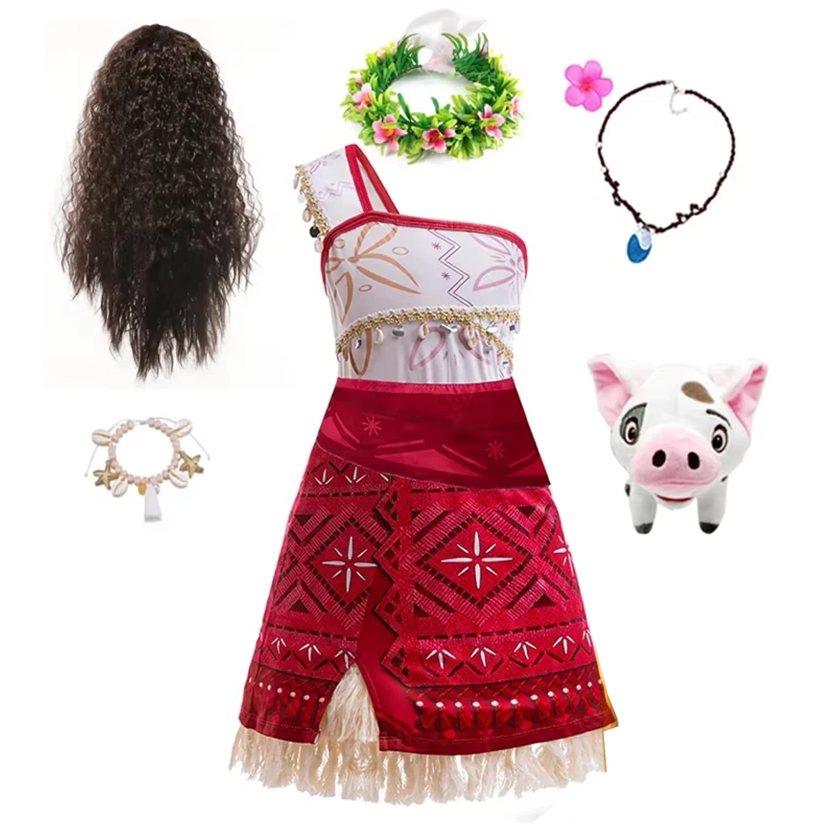 New Movie Moana 2 Dress Girls Cosplay Vaiana Princess Costume Girls One ...