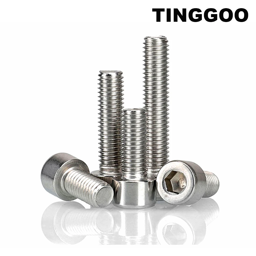 3/50Pcs M1.6 M2 M2.5 M3 M3.5 M4 M5 M6 M8 GB70.1 304 Stainless Steel Hexagon Hex Socket Smooth ...