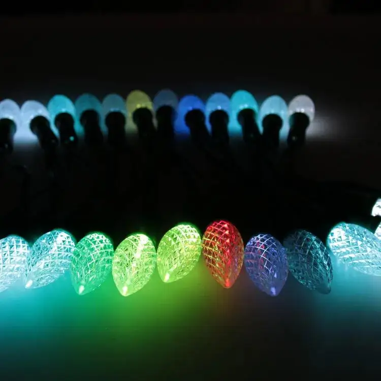 50nodes addressable RGB C9 DC12V WS2811 LED Christmas pixel string ...