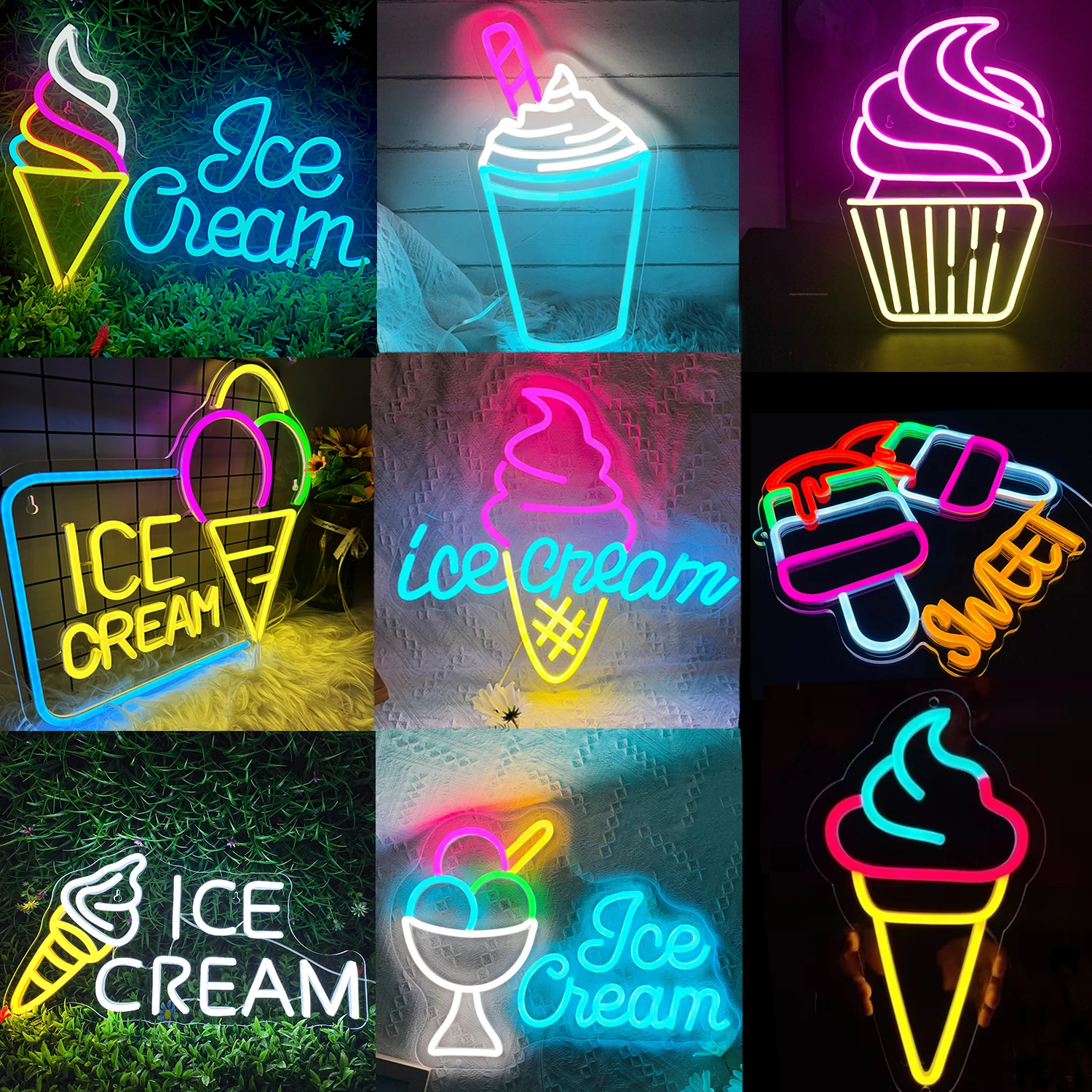 ice-cream-Personalized-Custom-LED-Neon-Sign-Ice-Cream-Party-Home-Room ...