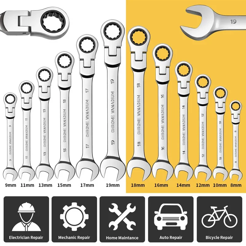 Ratchet-Wrench-of-Keys-Spanner-Set-Ferramenta-de-M-o-72-Tooth ...