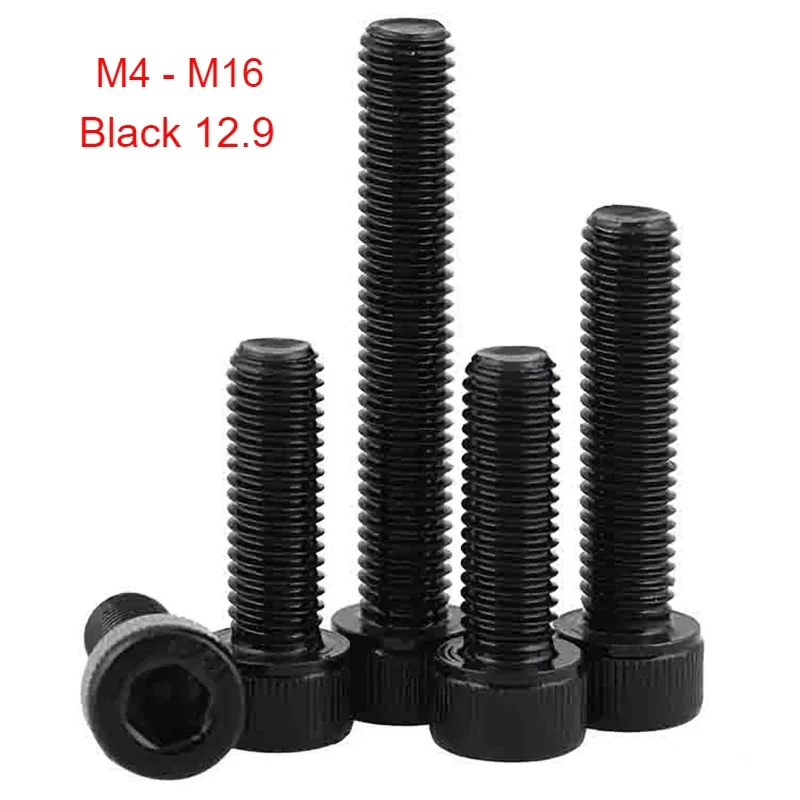 1-5pcs Black 12.9 Hexagon Socket Cheese Head Bolts With Left Hand ...