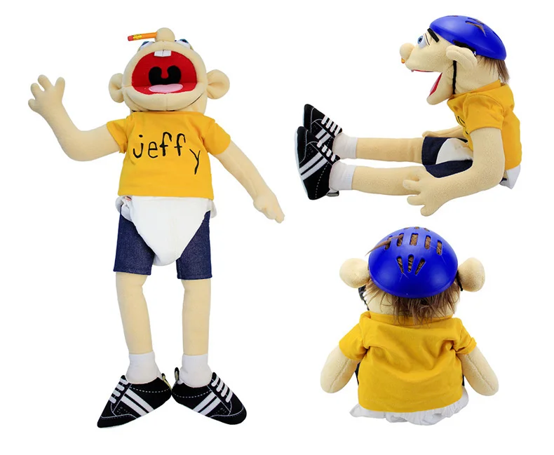 60cm Jeffy Puppet Plush Hat Game Toy Boy Girl Cartoon Feebee Puppet ...
