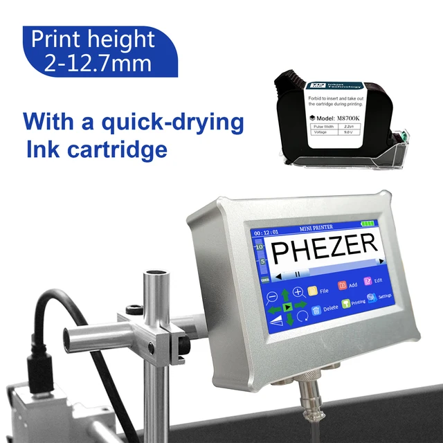 Phezer 12.7/25.4mm DW100/DW-MAX Label Printer Online Inkjet Printer ...