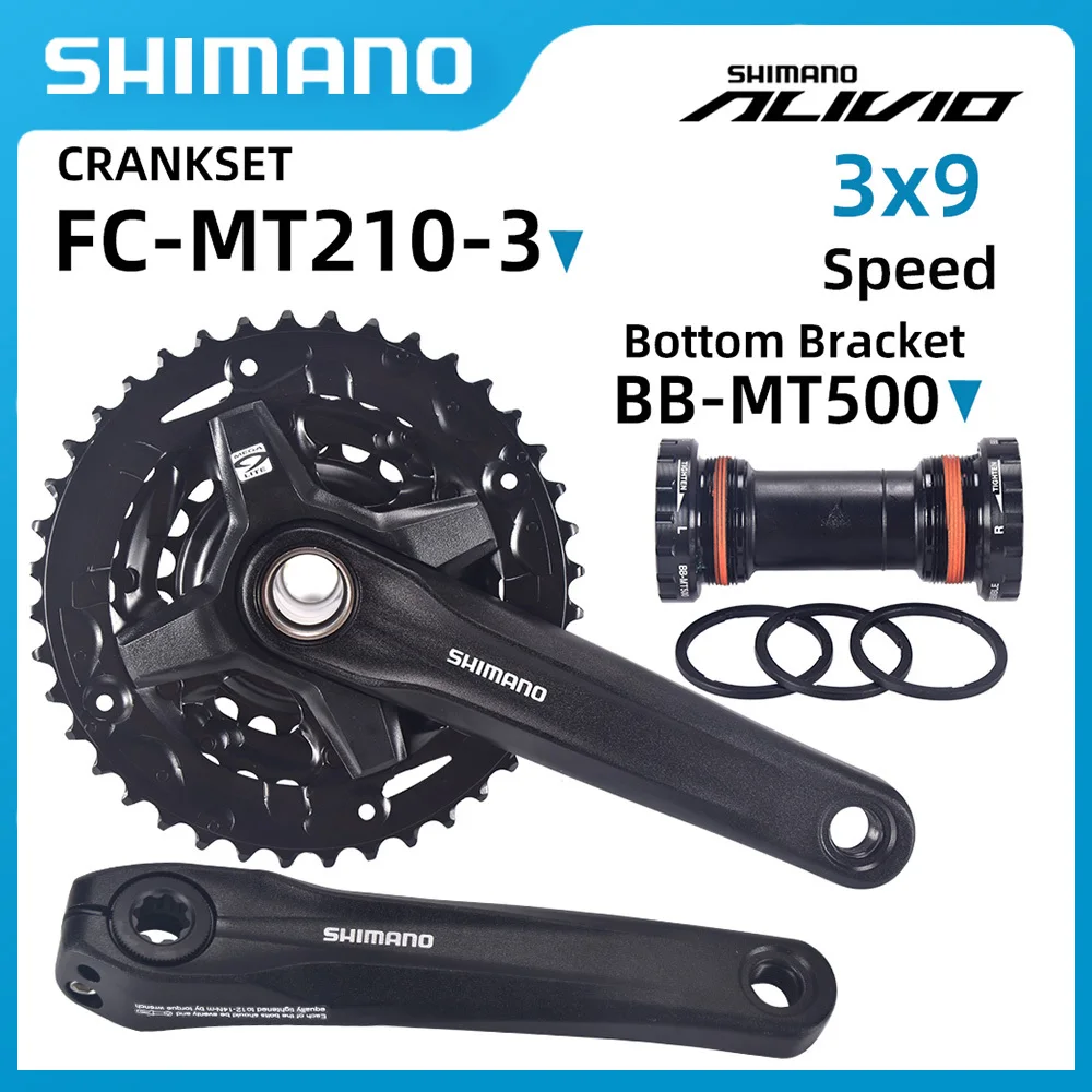 SHIMANO ALIVIO FC-MT210 Crankset 2x9/3X9 Speed MTB Sprocket Crankarm 170mm 36-22T/44-32-22T 9V ...