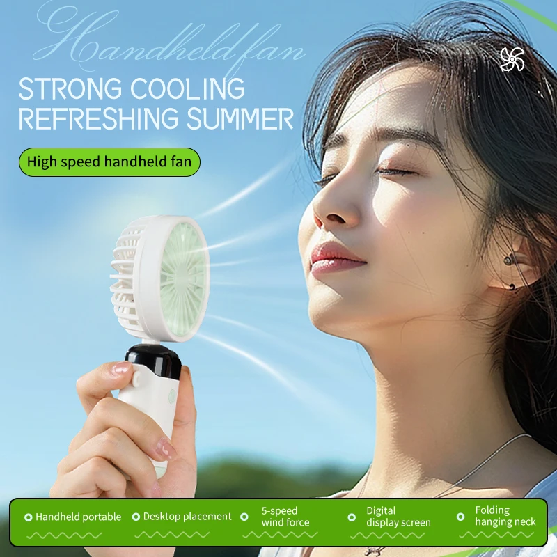 USB-Handheld-Mini-Fan-Foldable-Portable-Neck-Hanging-Fans-5-Speed-USB ...