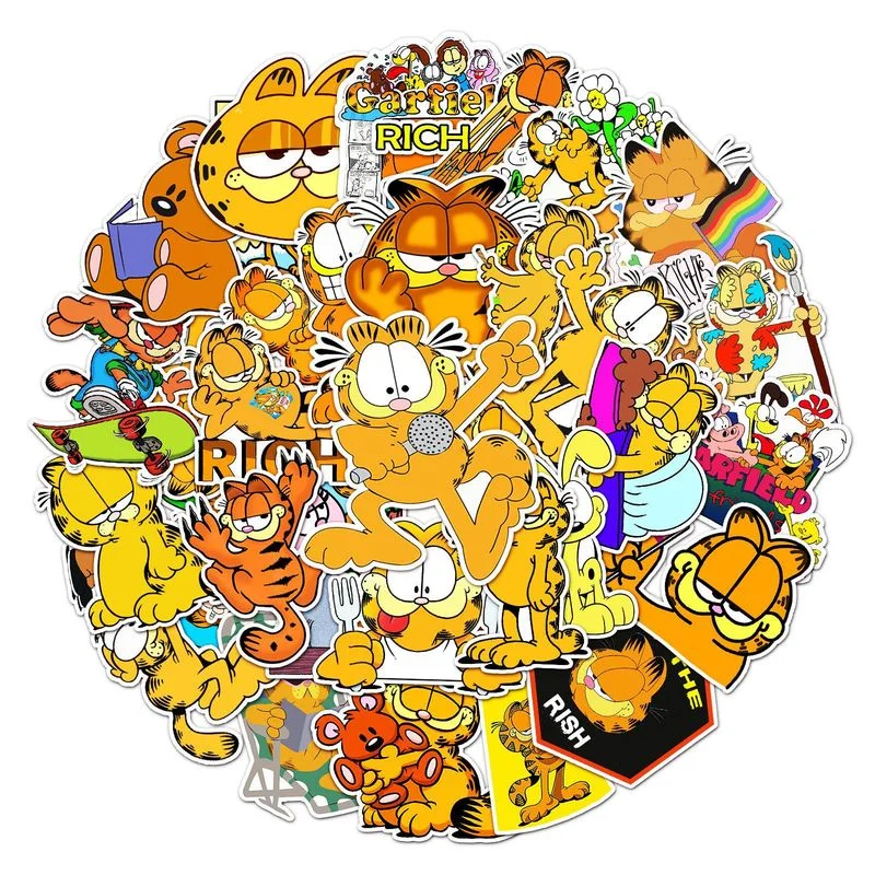 Cartoon-Anime-Garfield-Cat-Stickers-DIY-Skateboard-Guitar-Luggage ...