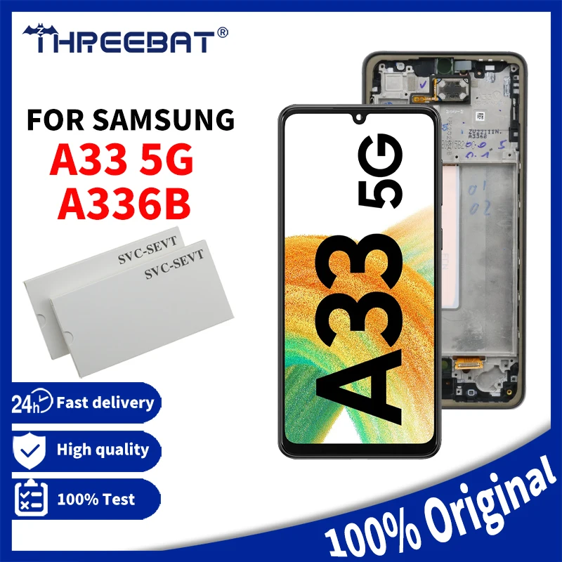 6.4 "amoled original para samsung galaxy a33 5g display lcd de toque digitador da tela para ...