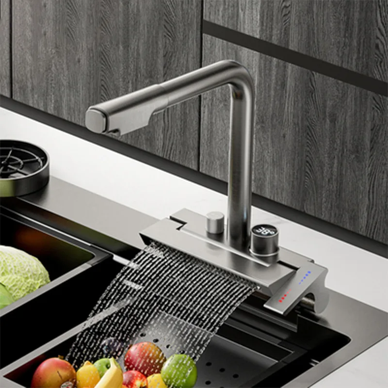 Waterfall-Faucet-3-Effluent-Modes-Faucet-Kitchen-Basin-Sink-Single-Hole ...