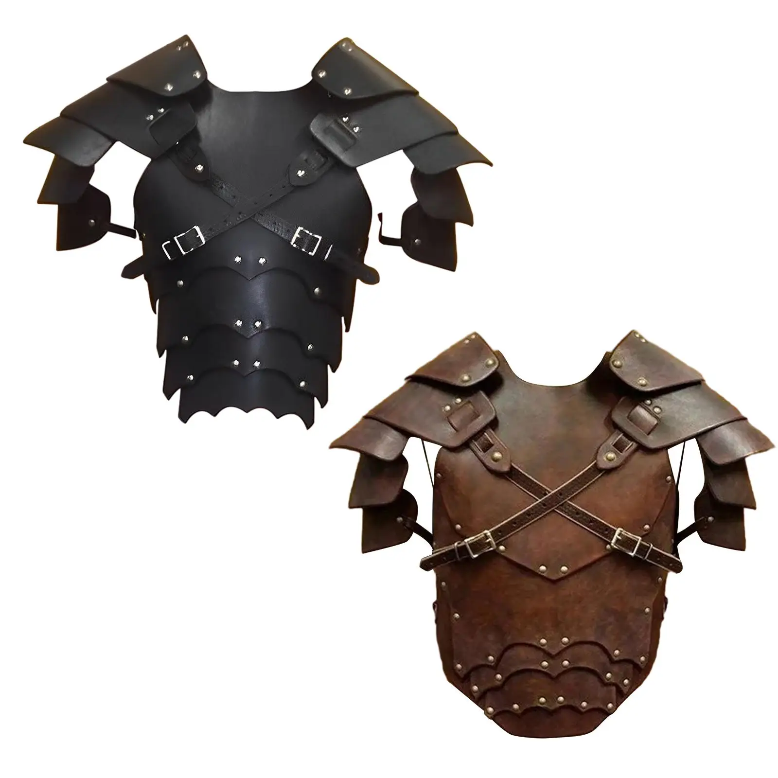 Viking-Chest-Shoulder-Armor-Adjustable-Strap-Metal-Rivets-Knight ...