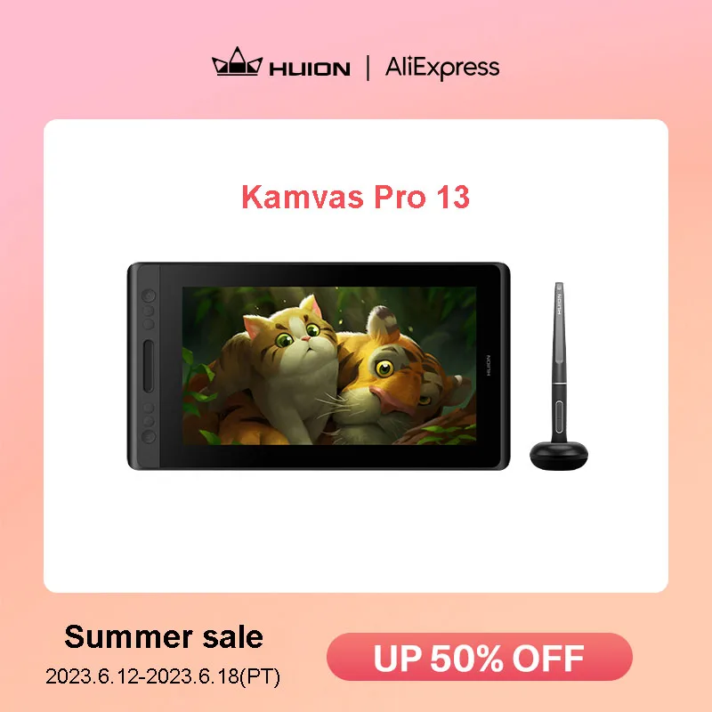HUION Monitor de tableta gráfica Digital KAMVAS Pro, 13 GT 133, sin ...