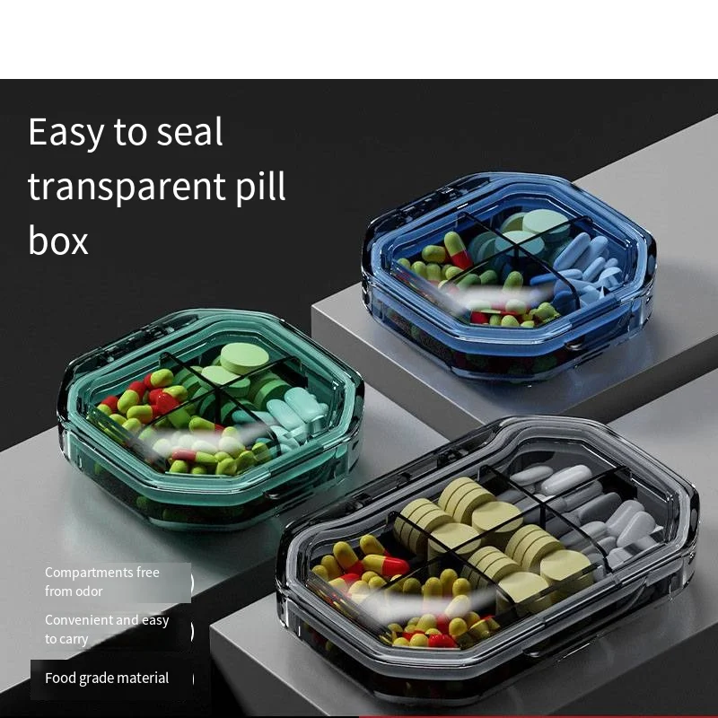 6 Grids Pill Storage Box Travel Medicines Storage Box Drug Separation ...