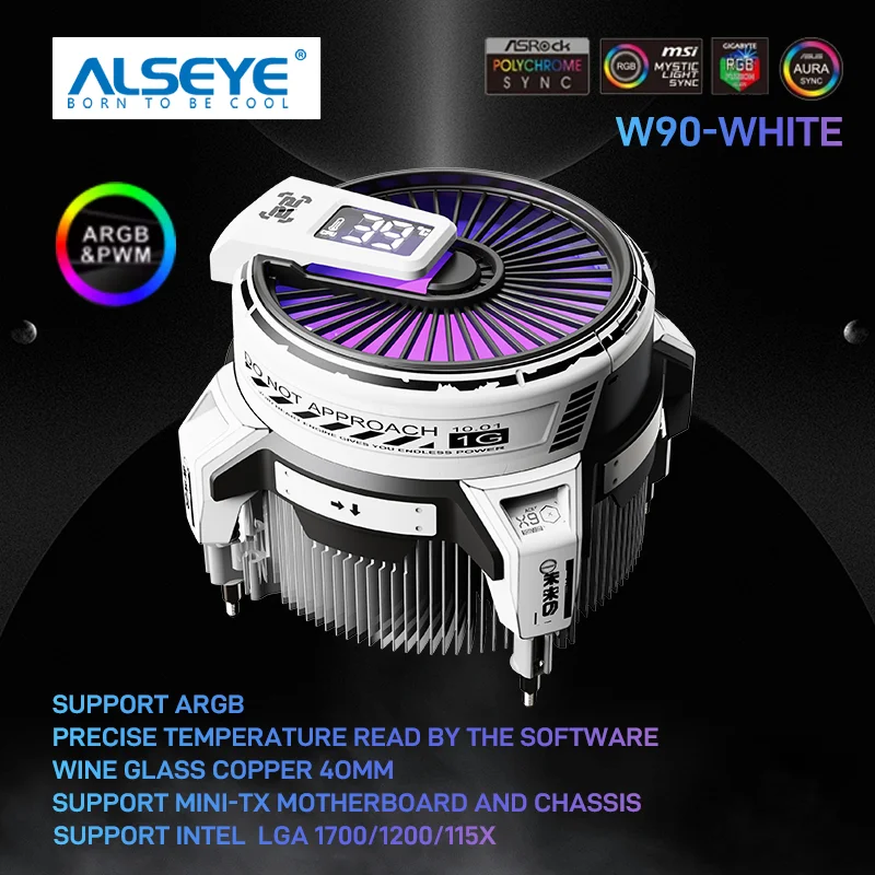 ALSEYE-W90C-ARGB-Cpu-Cooler-Precise-Temperature-Display-Low-Noise-5V ...