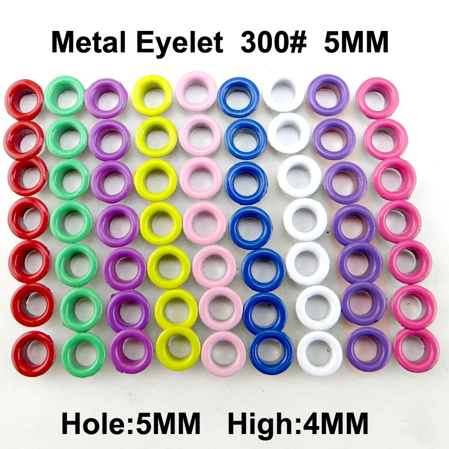 300PCS-5MM-Metal-SILVER-Eyelet-9-Color-Button-Sewing-Clothes-Accessory ...