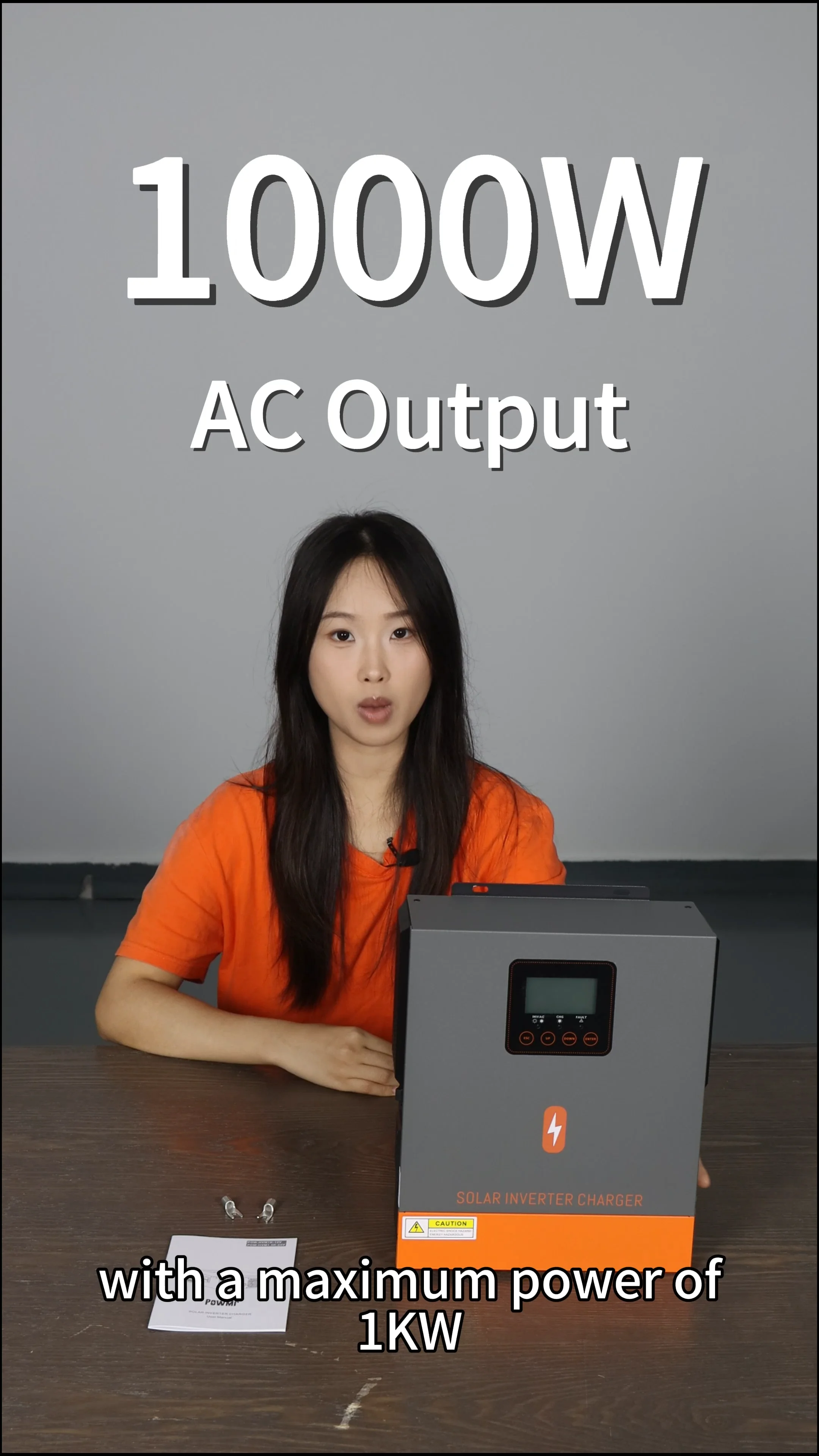 PowMr 1KW 12V Hybrid Solar Inverter 230Vac PV Start Voltage 20Voc Built ...