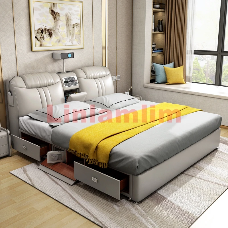 MINGDIBAO-Tech-Smart-Multifunctional-Bed-Genuine-Leather-Ultimate-Camas-Tatami-Lit-with-Massage ...