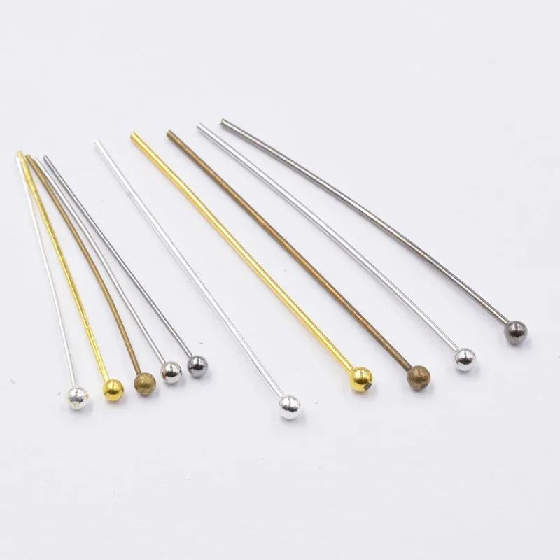 200pcs Dia 0.5/0.7mm 12-35mm Metal Ball Head Pins Needles Beads ...