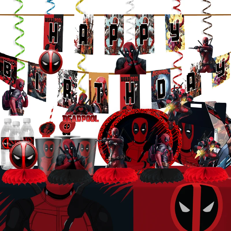 Antih-roe-deadpool-tema-fresco-decoraci-n-de-cumplea-os-ngulo-vajilla ...