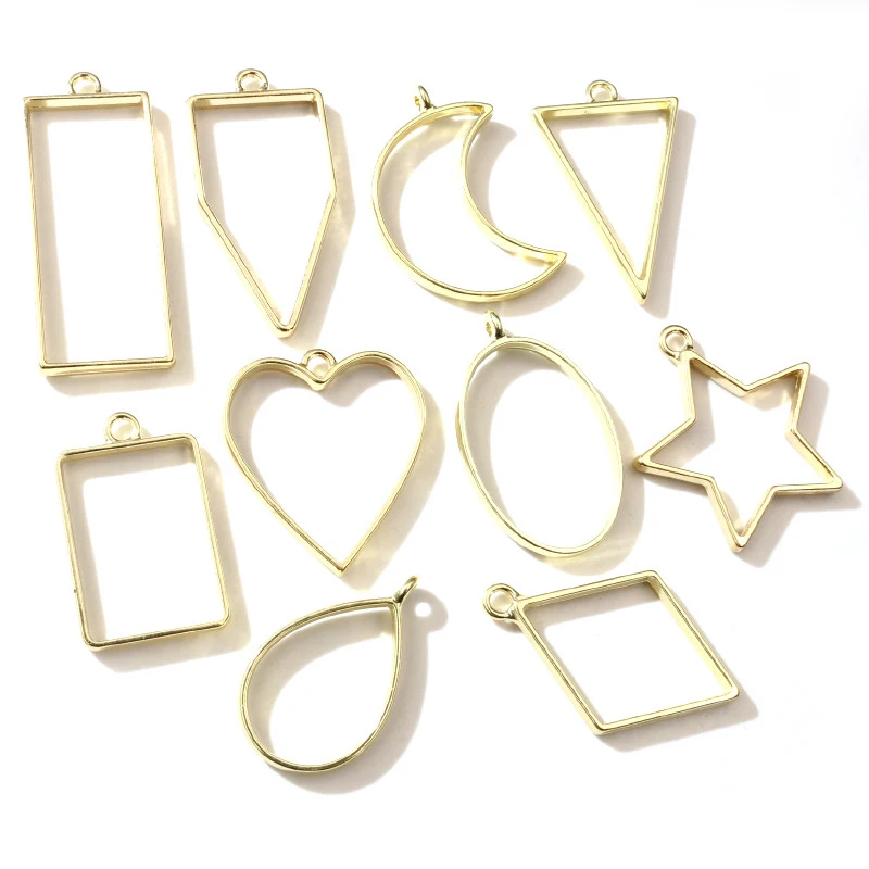 KC Gold plated Border Mold Geometric Hollow Metal Frame Bezel Epoxy ...