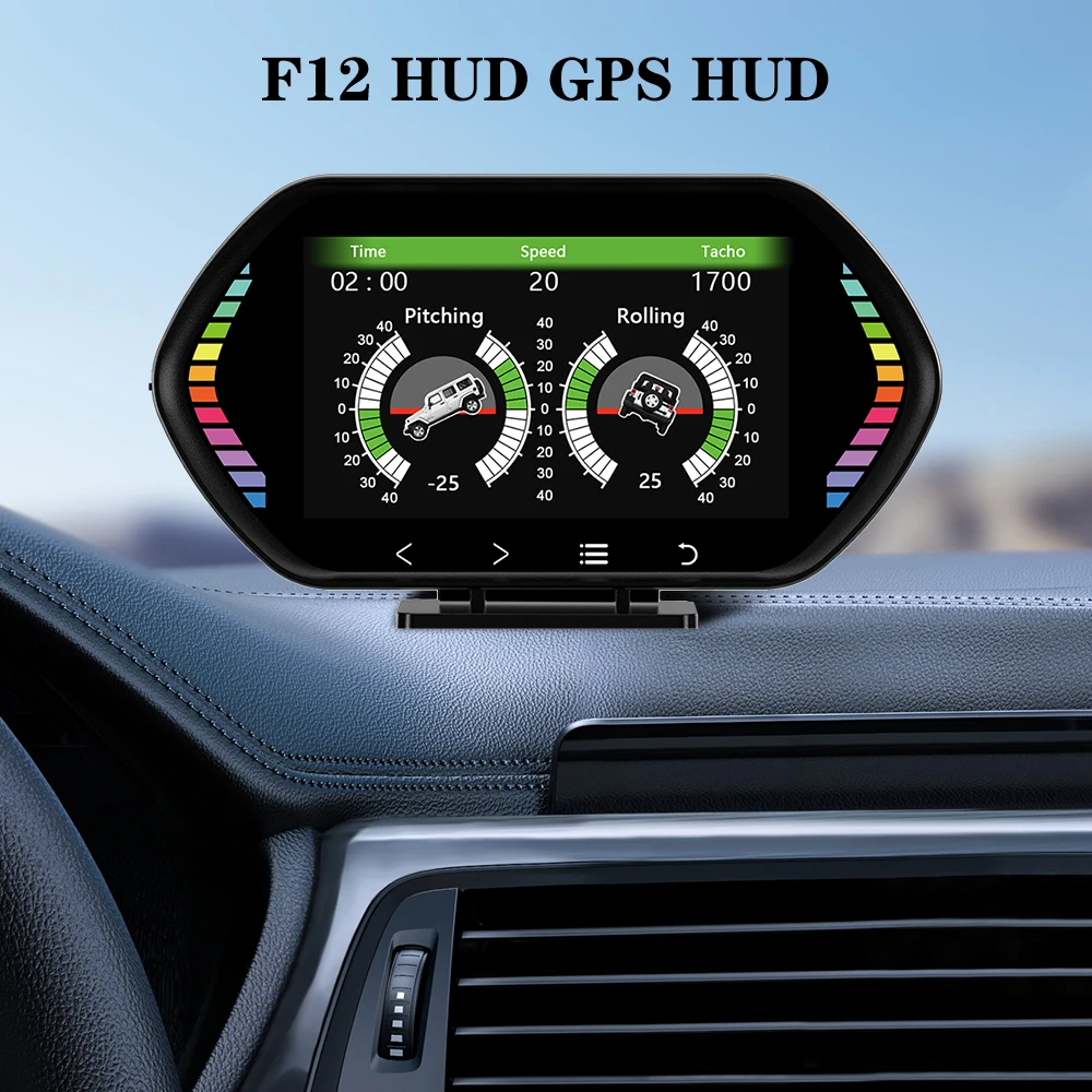 Universal HUD Head Up Display Car HUD Gauge OBD2+GPS F12 Digital ...