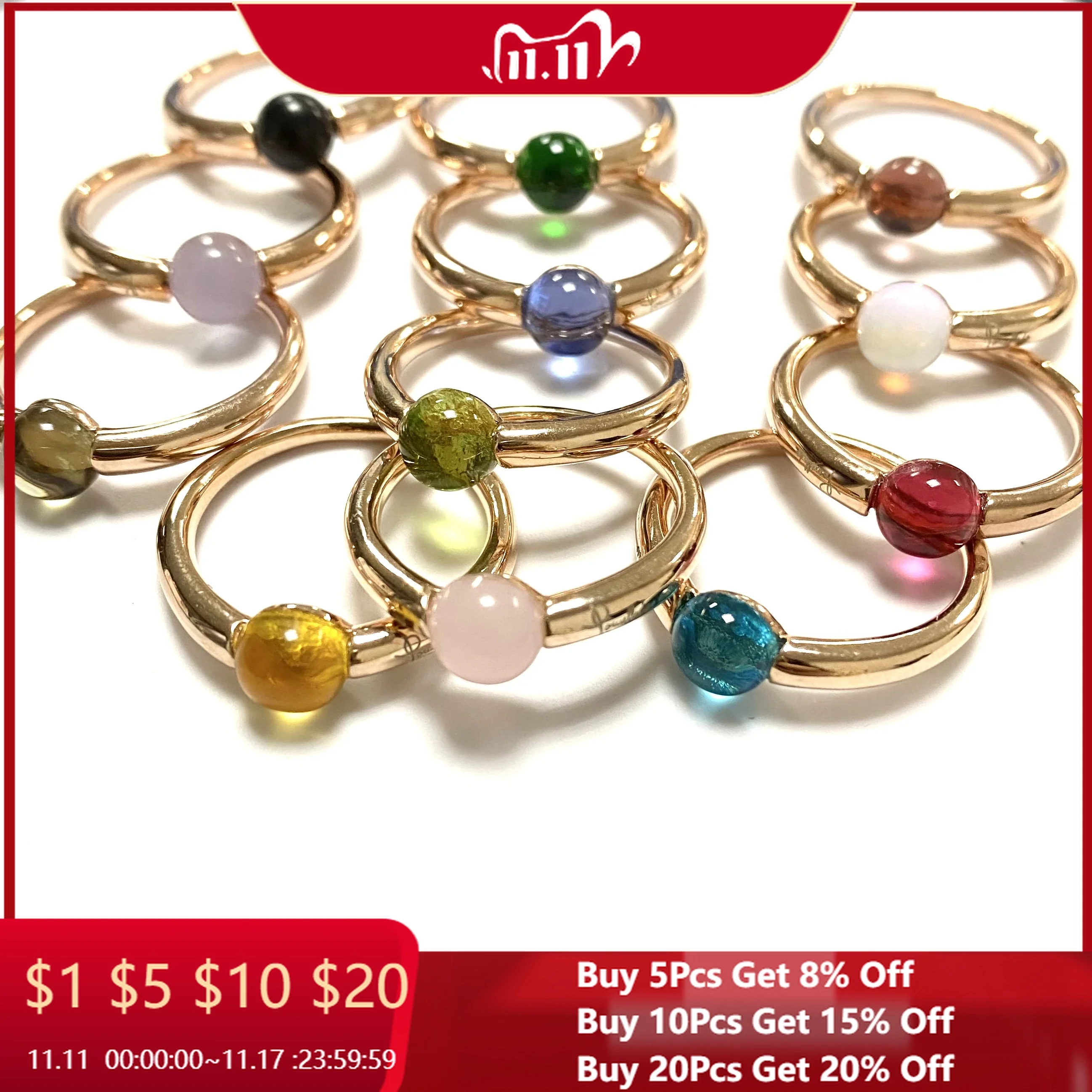 Ring-23-Colors-Simple-Round-Candy-Style-Ring-Gold-Plated-Natural ...