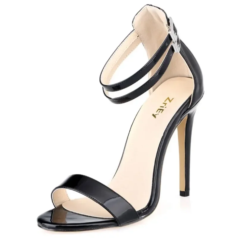Women Sandals Stiletto Summer Classic Sexy Pumps Open Toe Ankle Strap ...