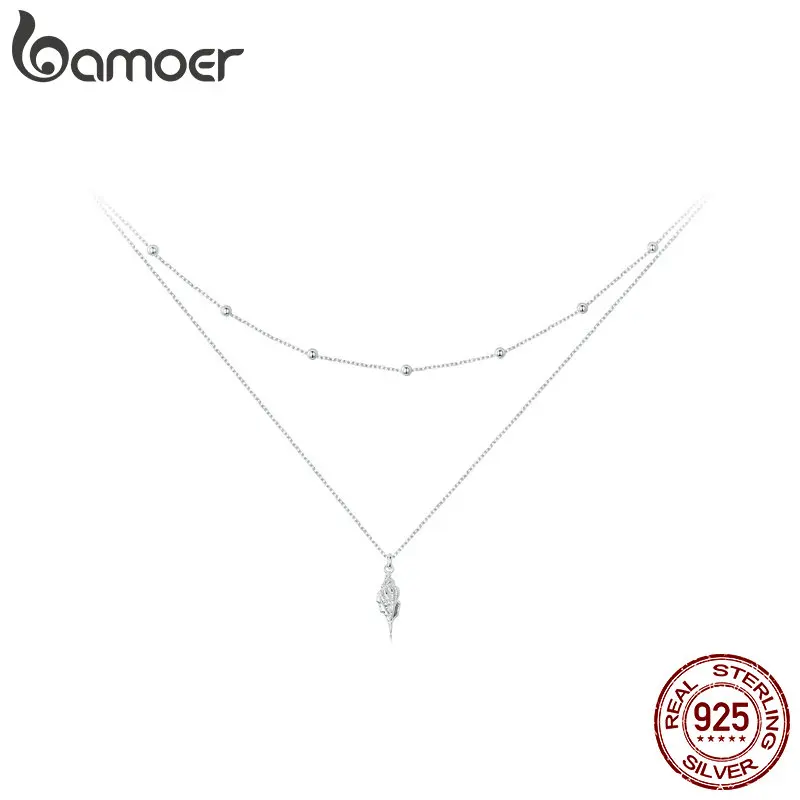 BAMOER-925-Sterling-Silver-Conch-Layered-Pendant-Necklace-Multilayer ...