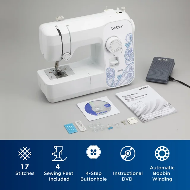 Brother LX3817 17-Stitch Portable Full-Size Sewing Machine ...