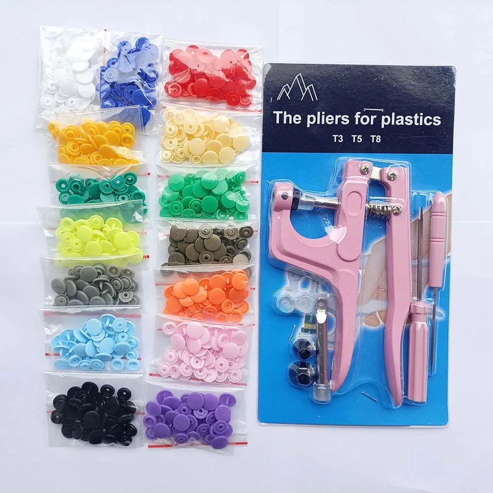 New 80/150/240/360Sets T5 12MM Plastic Snap Button Fastener + Snaps ...