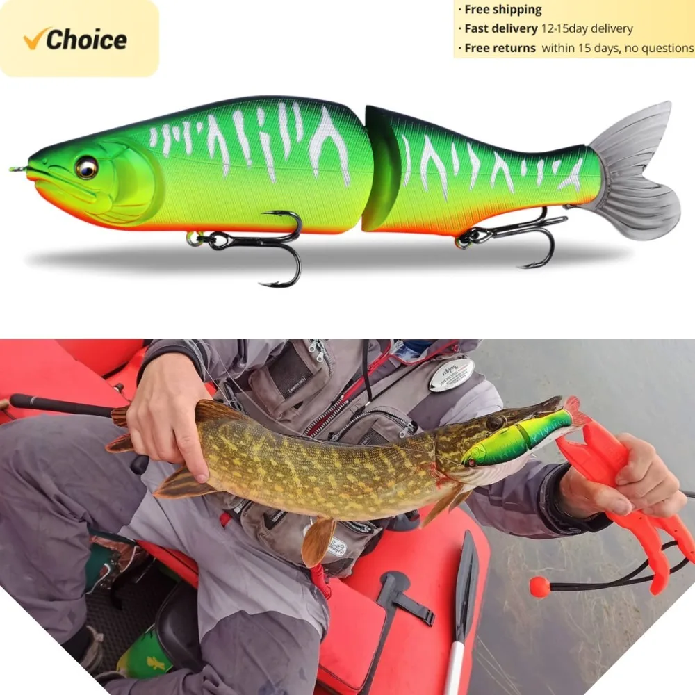 TSUYOKI-Glide-bait-Lures-185mm-64g-Jointed-Swimbait-ABS-Body-With-Soft ...