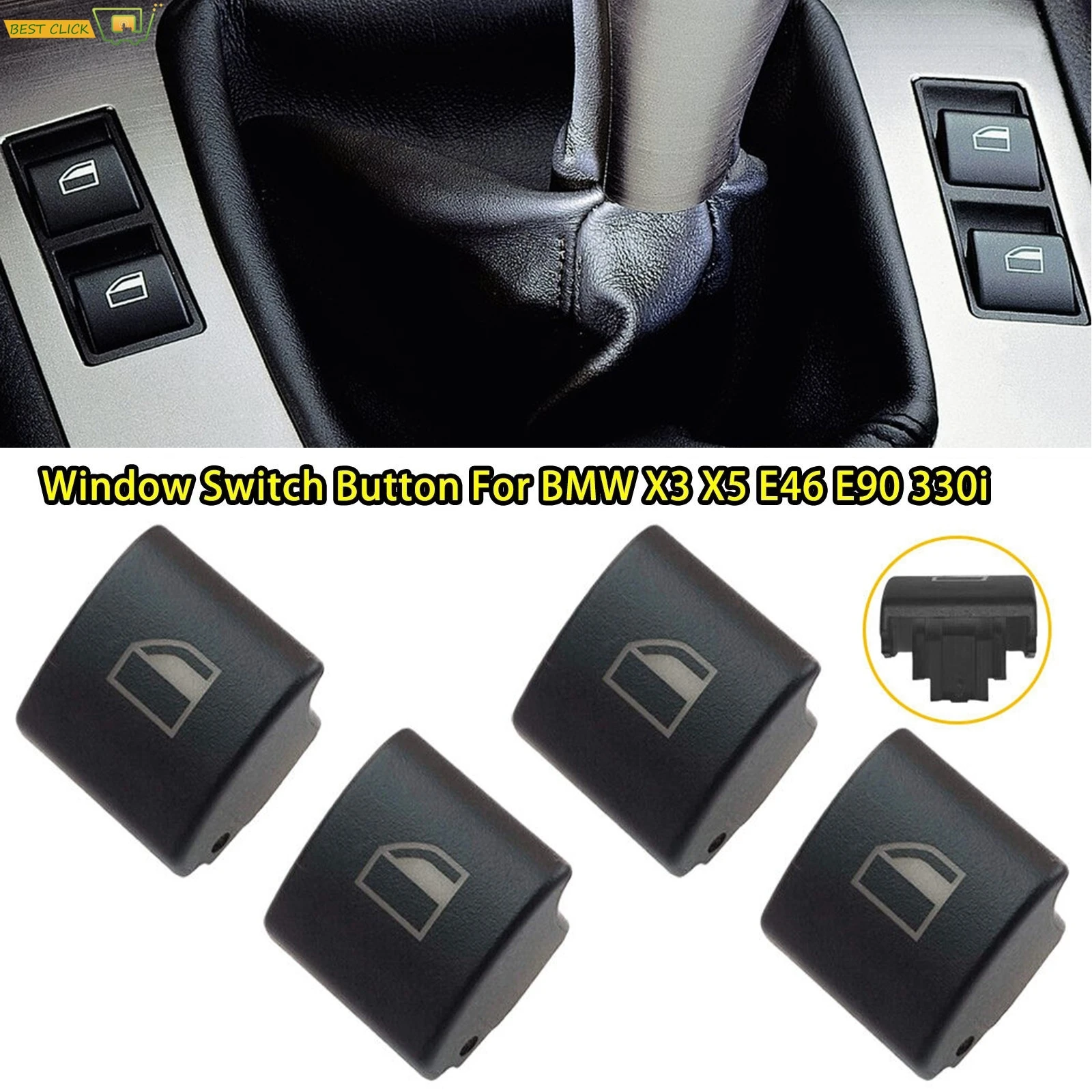 4Pcs-Car-Accessories-Power-Window-Switch-Button-Cover-For-BMW-323i-325i ...