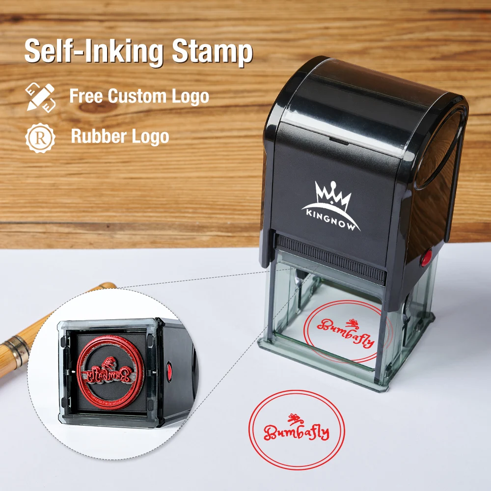 Sello autoentintado personalizado con logotipo de goma, sello transparente, decoración de fiesta ...