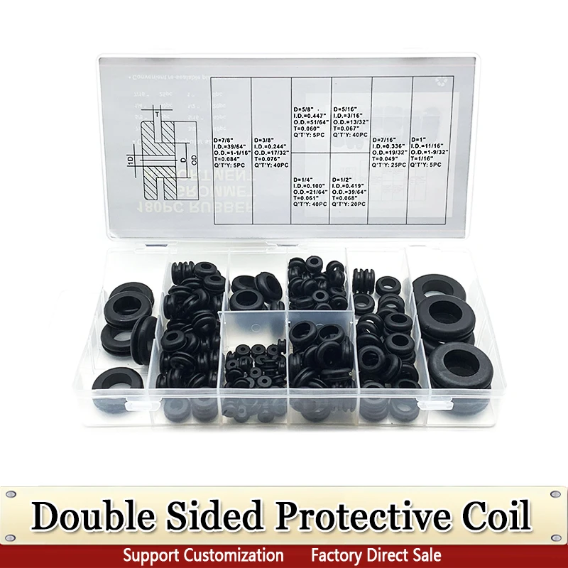 180pcs-Double-Side-Rubber-Seal-Ring-Oil-Sealing-Grommet-Gasket-for ...