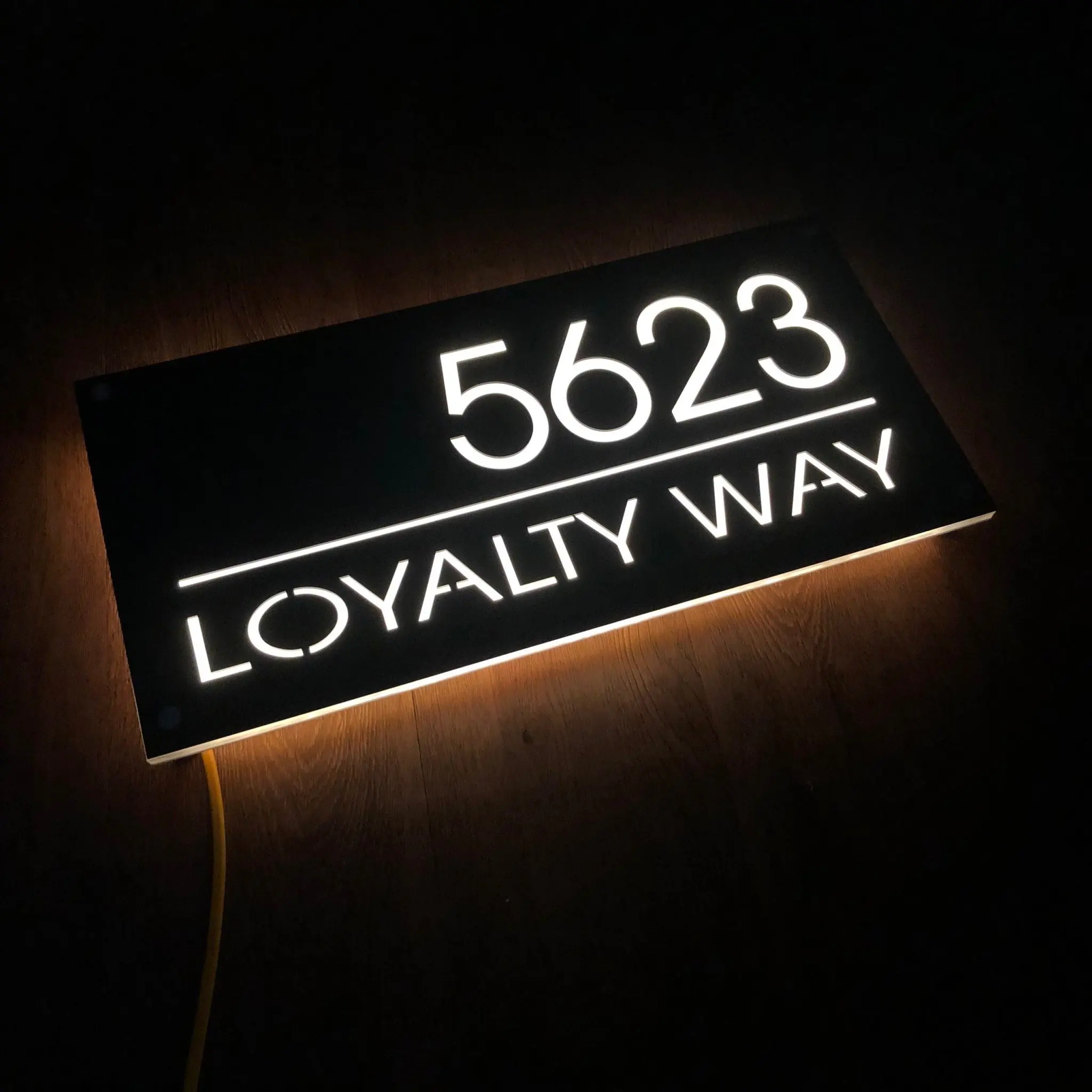 Acr-lico-House-Address-Street-Sign-Light-Sinal-LED-personalizado-Luz ...