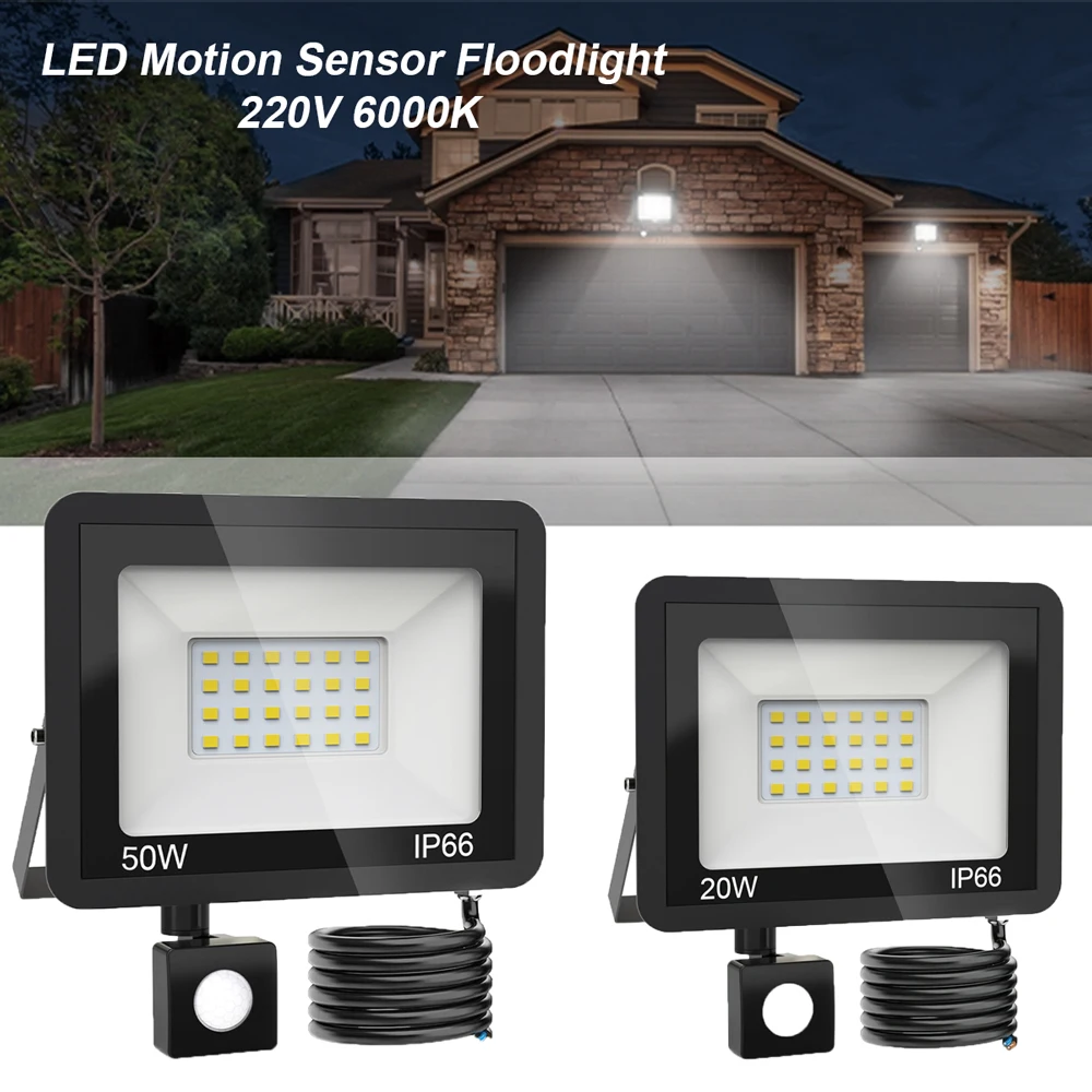 LED-Floodlight-PIR-Motion-Sensor-White-Light-IP66-220V-LED-Exterior ...