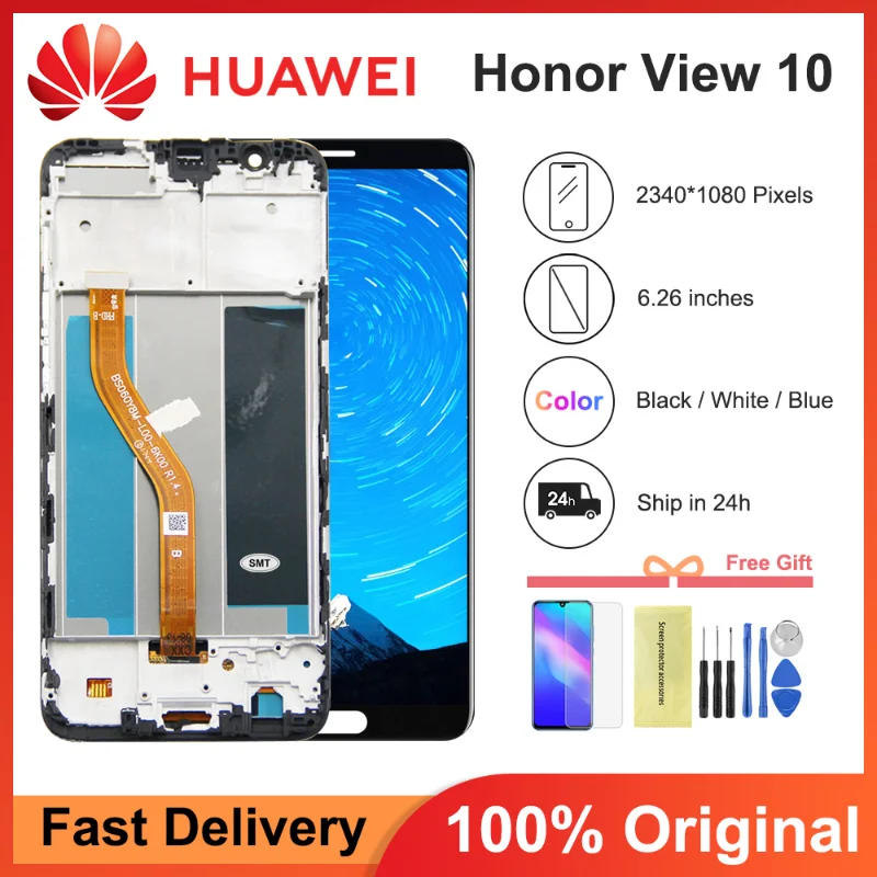 Pantalla LCD con marco para Huawei Honor V10, Panel de pantalla táctil de cristal para Honor ...