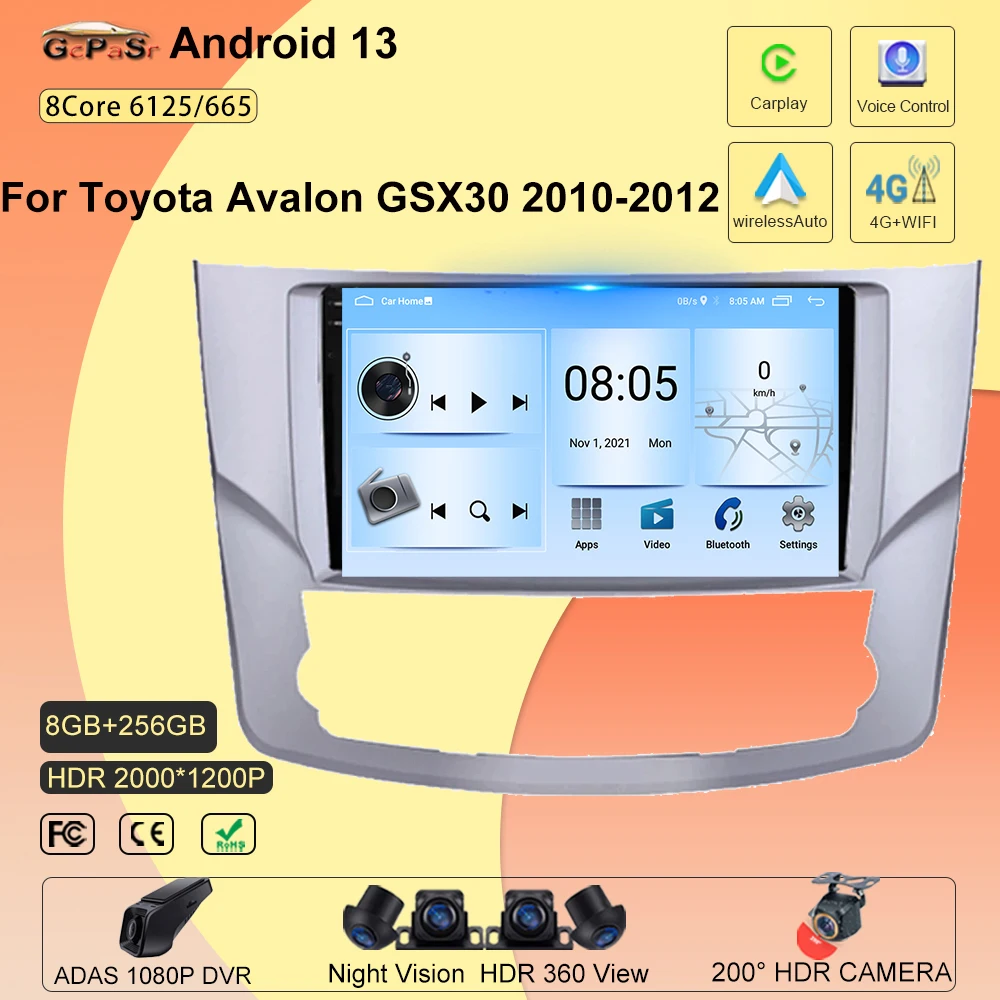Android-13-Auto-Car-Radio-For-Toyota-Avalon-GSX30-2010-2012-Multimedia ...