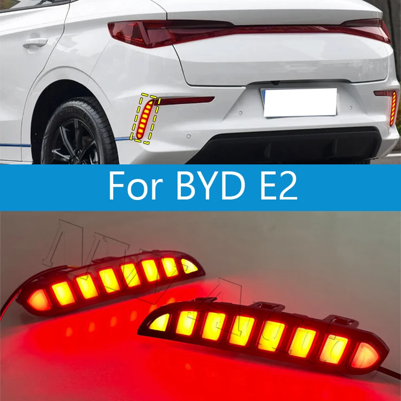Car LED Rear Bumper Reflector Light For BYD E2 Fog Lamp Brake Light ...